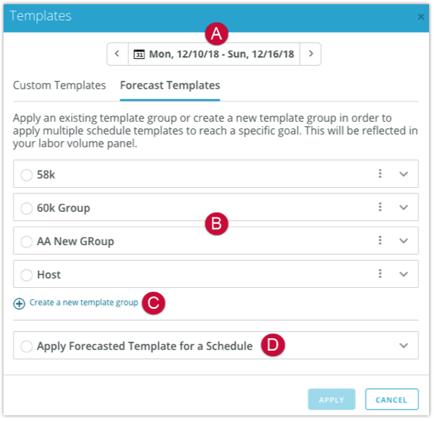 HS Scheduling: Forecast Templates – Hotschedules