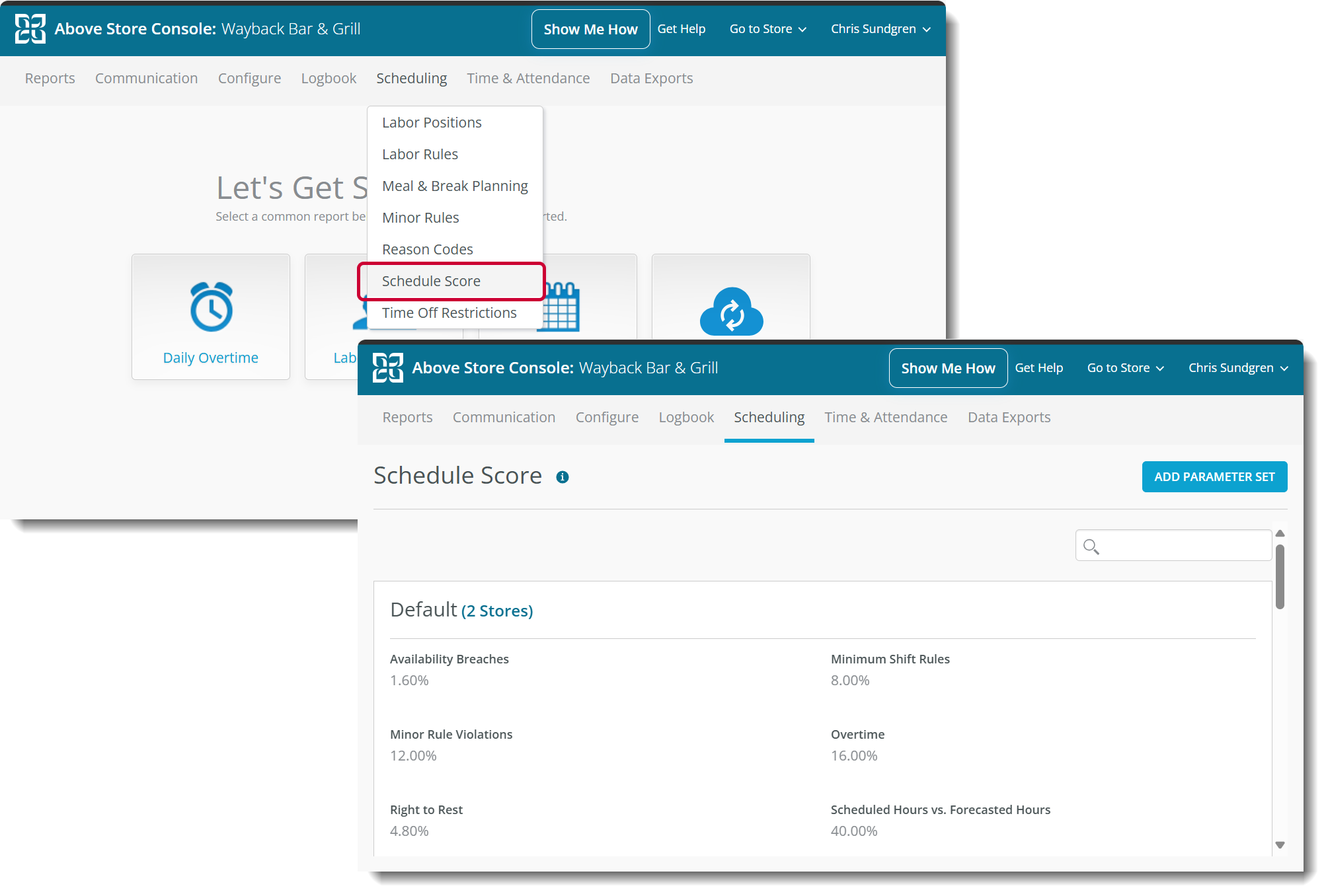 HS ASC: Schedule Score: Configure Parameters for your locations ...