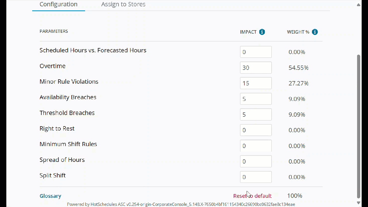 HS ASC: Schedule Score: Configure Parameters for your locations ...